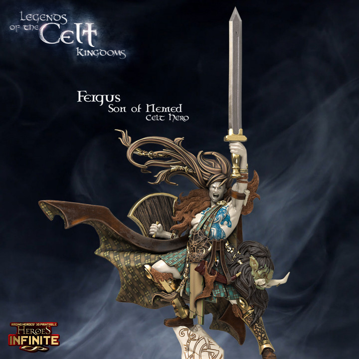 3D Printable Fergus Son of Nemed (Celt Hero) by Heroes Infinite
