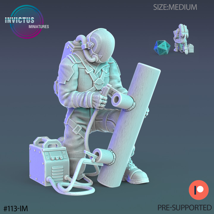 3D Printable Human Worker Welder / Space Colonist / Alien Villager / Cyberpunk Warrior ...