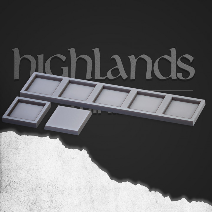 3D Printable FREE: 25mm Square Base Adapter by Highlands Miniatures