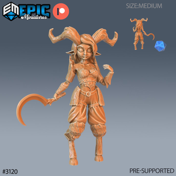3D Printable Satyr Girl Set / Pan Warrior / Forest Guardian / Nature ...