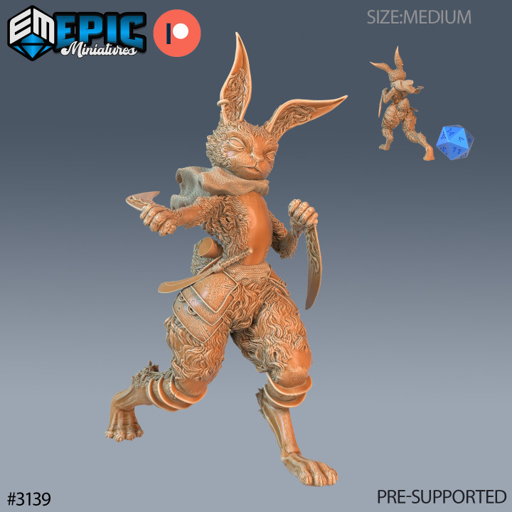 3D Printable Rabbit Folk Warrior Set / Bunny Warrior / Rodent Tribe ...