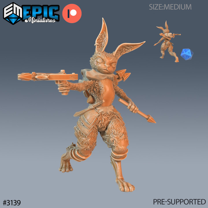 3D Printable Rabbit Folk Warrior Set / Bunny Warrior / Rodent Tribe ...
