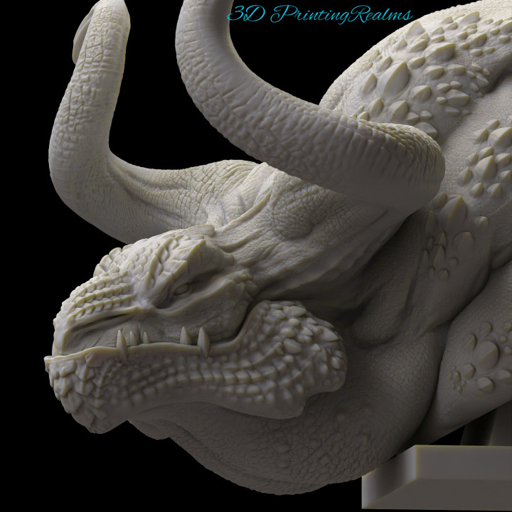 3D Printable Elder dragon Bust by 3DprintingRealms