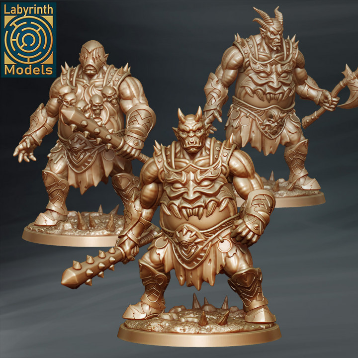 3D Printable Infernal Ogres kit - 32mm scale by Labyrinth Models
