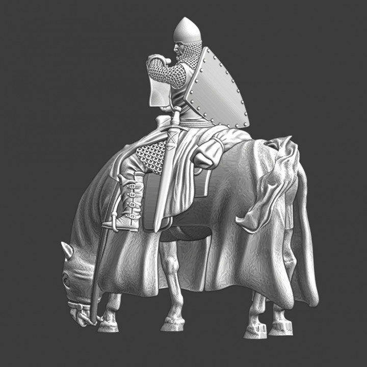 3D Printable Medieval mounted soldier reading scroll by Northern ...