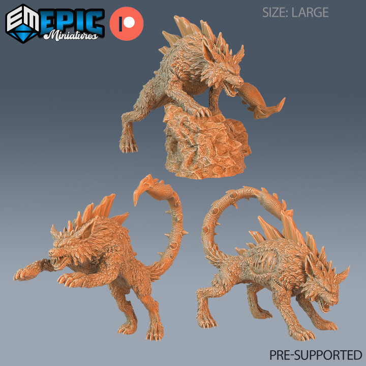 3D Printable Lupion Wolf Scorpion Chimera Set / Evil Poison Hybrid ...