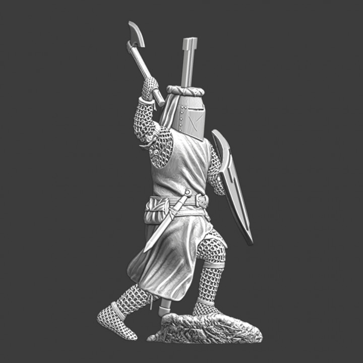 3D Printable Medieval German Knight charging with axe by Northern ...