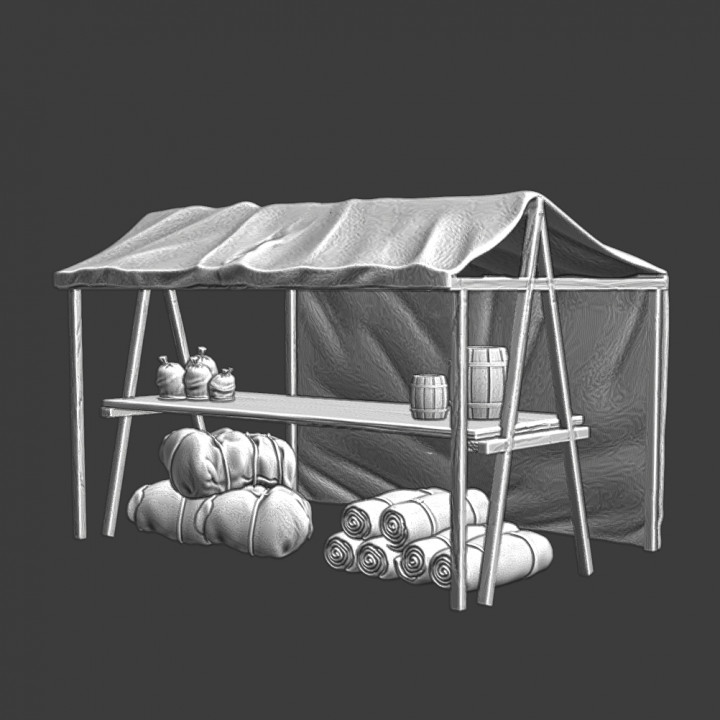 3D Printable Medieval merchants market stand by Northern Crusades ...