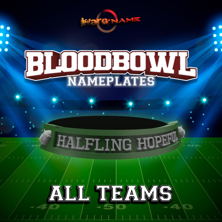3D Printable Bloodbowl 2016 all teams nameplates 135° by Warg'Name