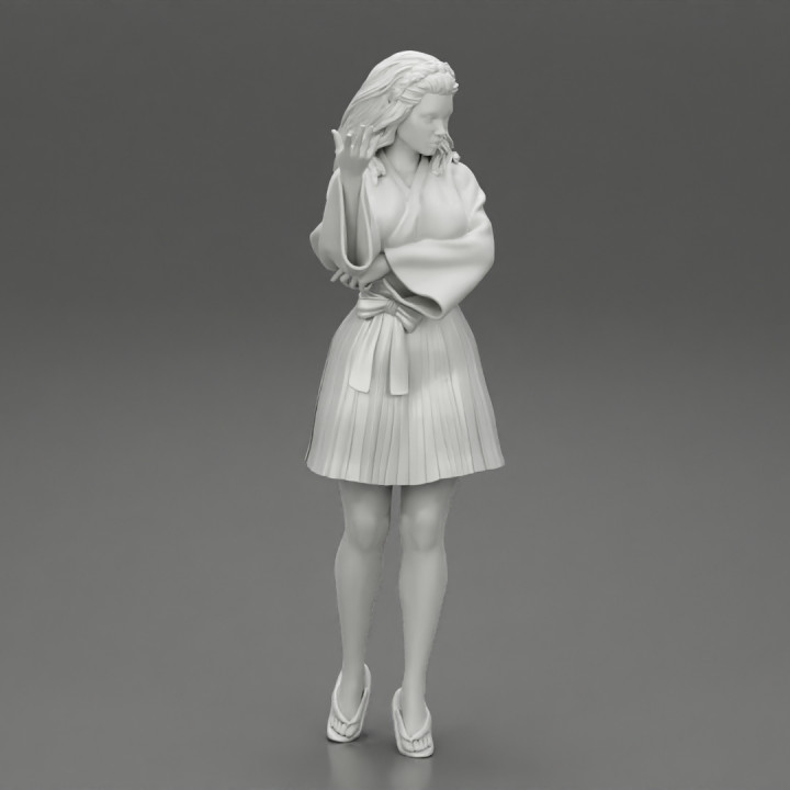 3D Printable Beautiful Girl Wearing Skirt and Shirt by 3DGeschaft ...
