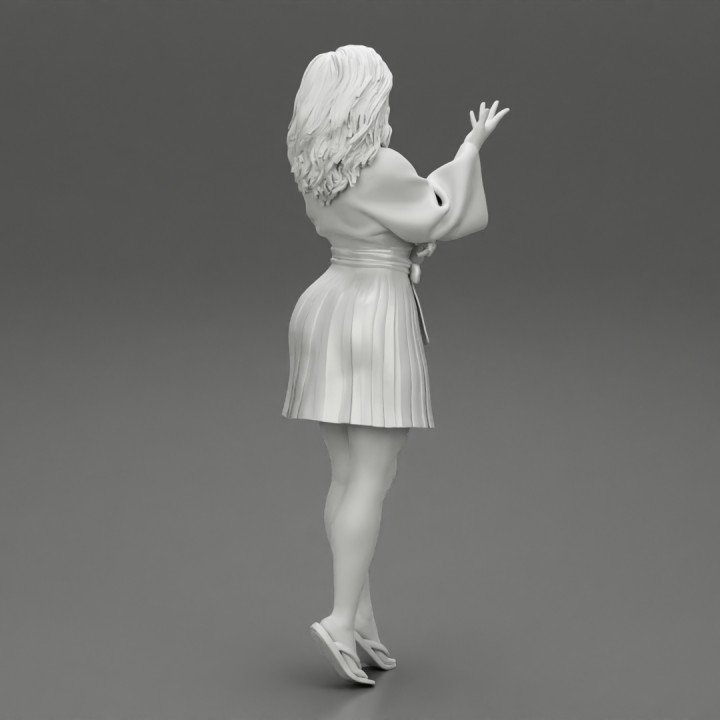 3D Printable Beautiful Girl Wearing Skirt and Shirt by 3DGeschaft ...