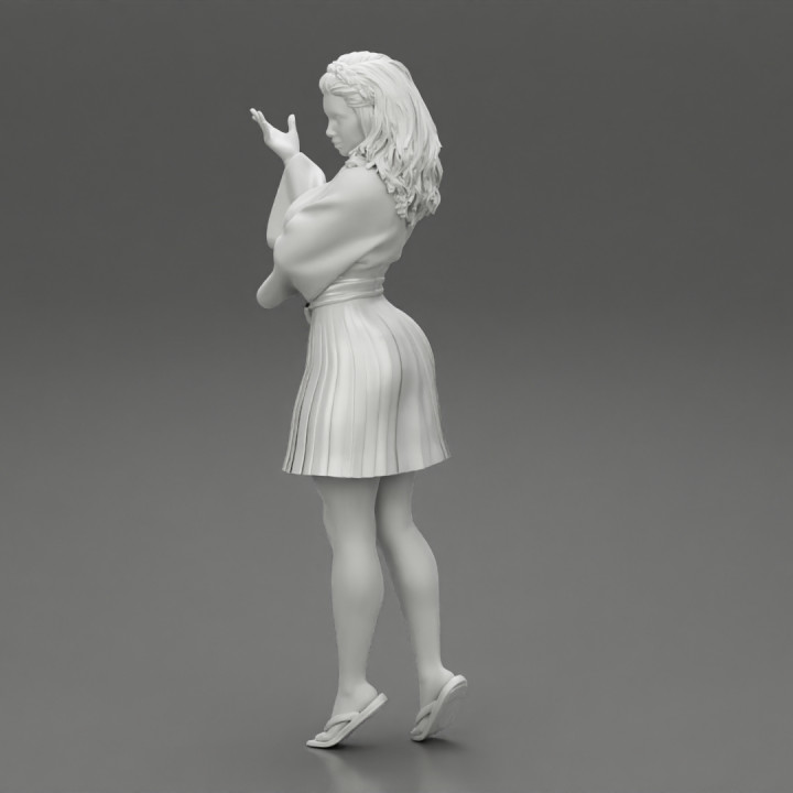 3D Printable Beautiful Girl Wearing Skirt and Shirt by 3DGeschaft ...