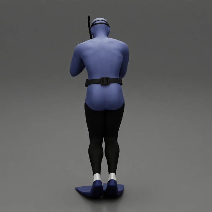 3D Printable scuba diver jumping from the boat in water by 3DGeschaft ...