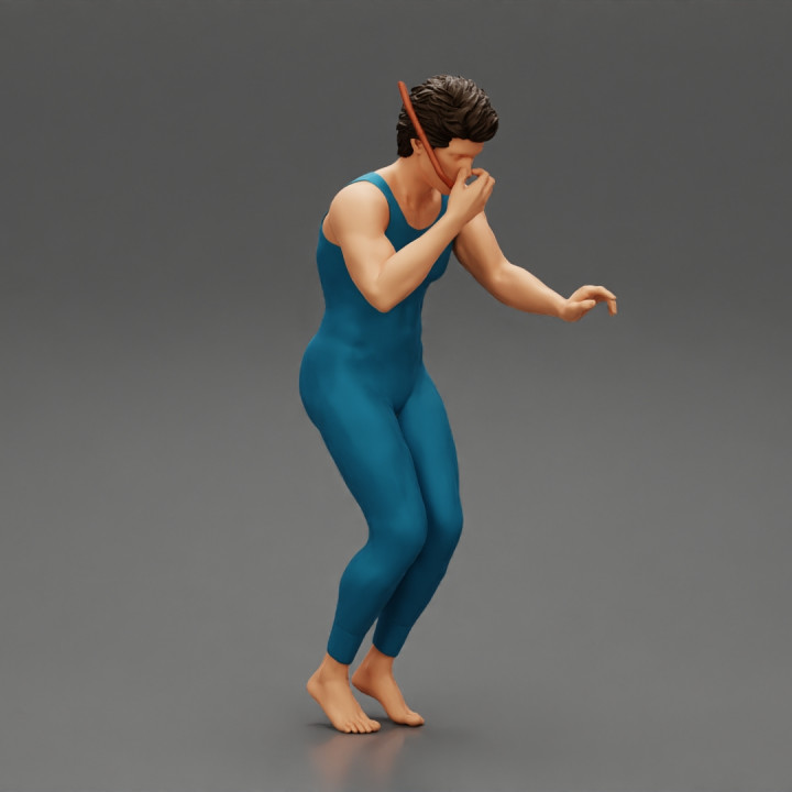 3D Printable swimmer jumping in water by 3DGeschaft Miniatures Figures