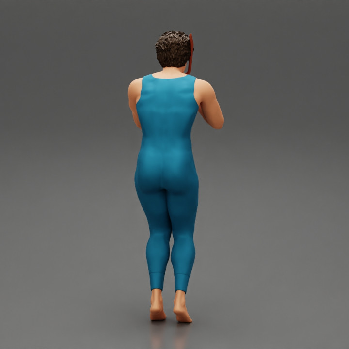 3D Printable swimmer jumping in water by 3DGeschaft Miniatures Figures