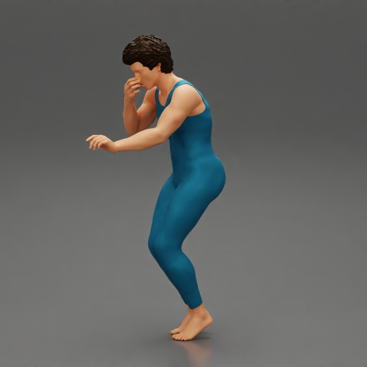 3D Printable swimmer jumping in water by 3DGeschaft Miniatures Figures