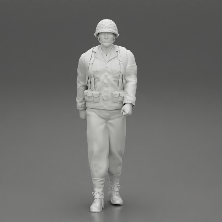 3D Printable Soldier carrying a backpack by 3DGeschaft Miniatures Figures
