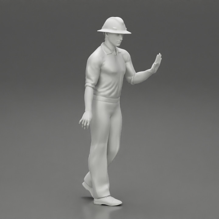 3D Printable civil engineer walking by 3DGeschaft Miniatures Figures