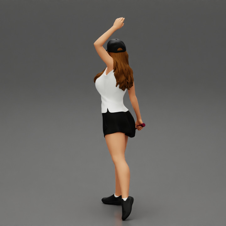 3D Printable woman throwing tennis ball by 3DGeschaft Miniatures Figures