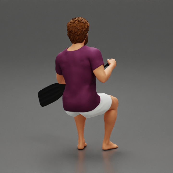 3D Printable Man rafting on river by 3DGeschaft Miniatures Figures