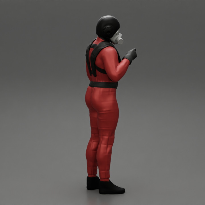 3D Printable Jet pilot standing in a oxygen mask by 3DGeschaft ...