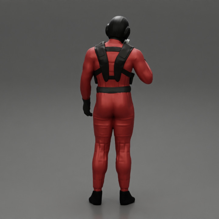 3D Printable Jet pilot standing in a oxygen mask by 3DGeschaft ...