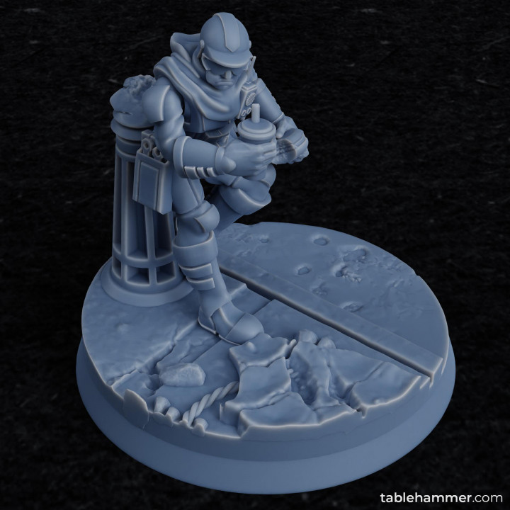 3D Printable The Hungryneer - human scout (Accell Union) by Tablehammer