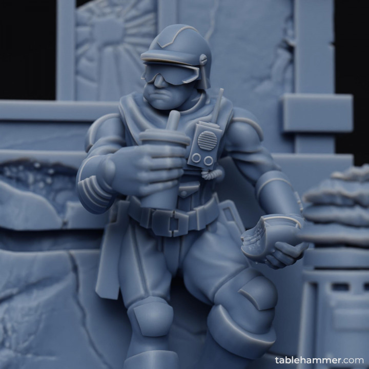 3D Printable The Hungryneer - human scout (Accell Union) by Tablehammer