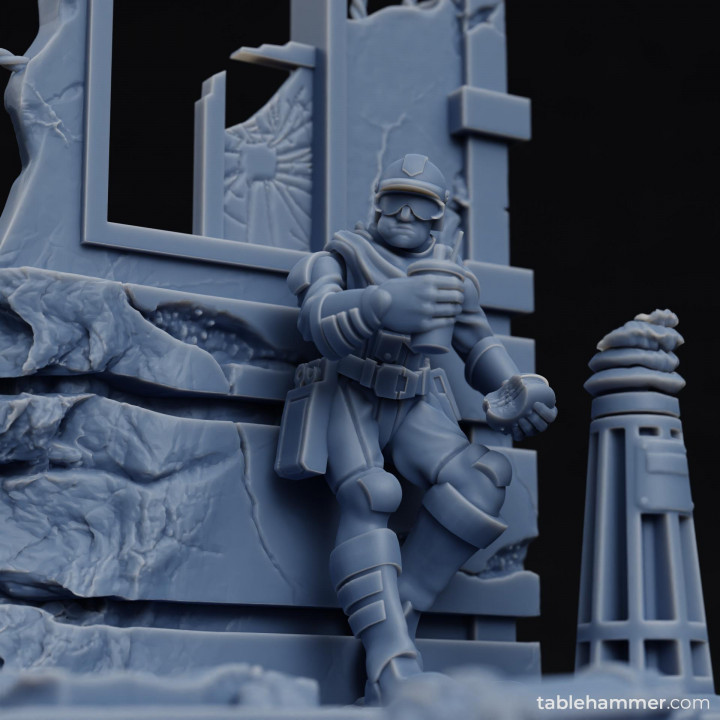 3D Printable The Hungryneer - human scout (Accell Union) by Tablehammer