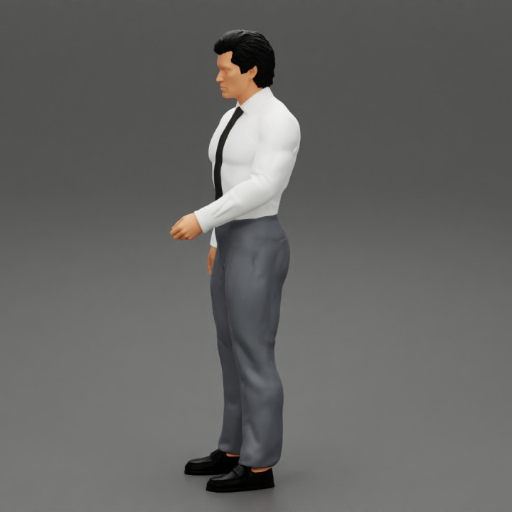 3D Printable Business man without jacket by 3DGeschaft Miniatures Figures