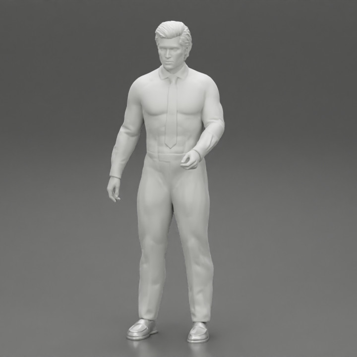 3D Printable Business man without jacket by 3DGeschaft Miniatures Figures