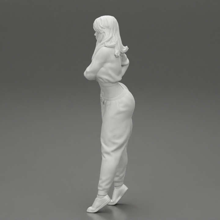 3D Printable Young woman standing in sporty outfit by 3DGeschaft ...