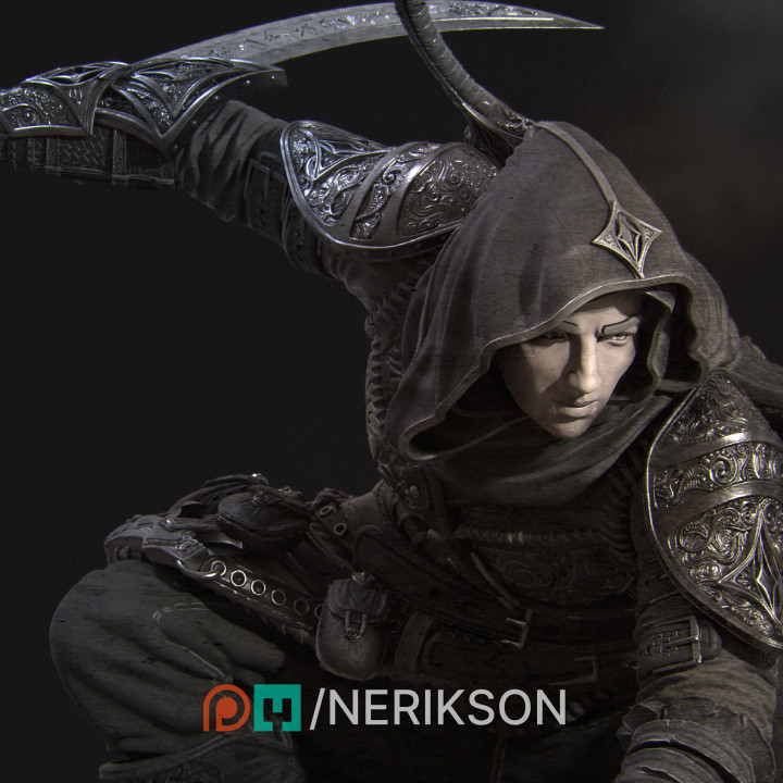 3D Printable Nasir the Unseen Blade [presupported] by Nerikson