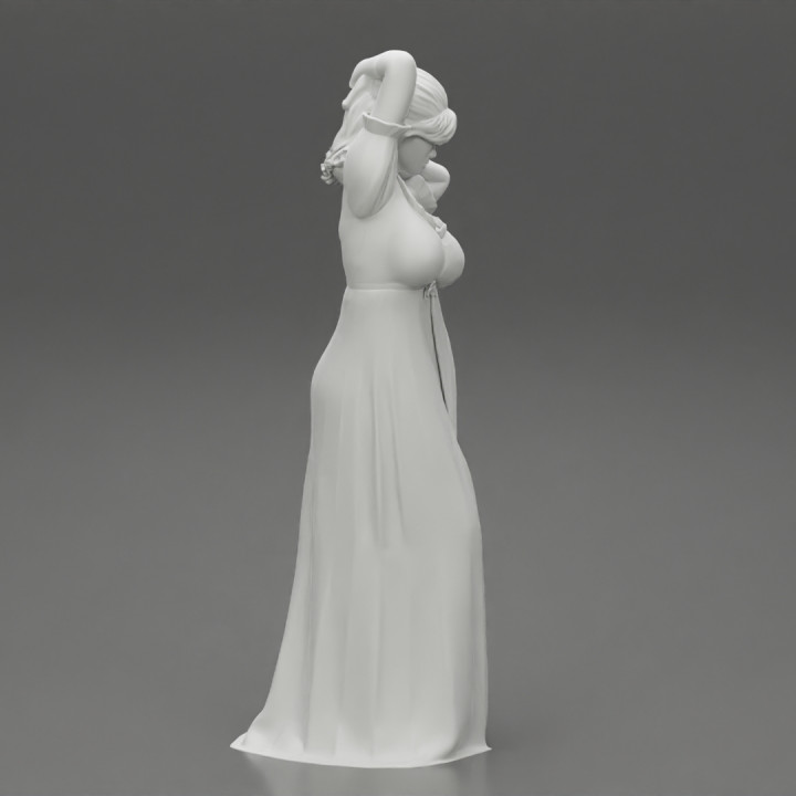 3D Printable beautiful woman in long dress by 3DGeschaft Miniatures Figures