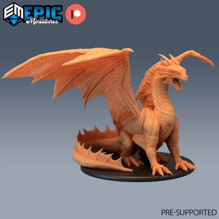 3D Printable Adult Dragon Set / Legendary Drake / Winged Mountain ...