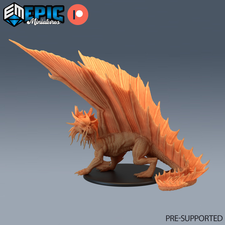 3D Printable Adult Dragon Set / Legendary Drake / Winged Mountain ...