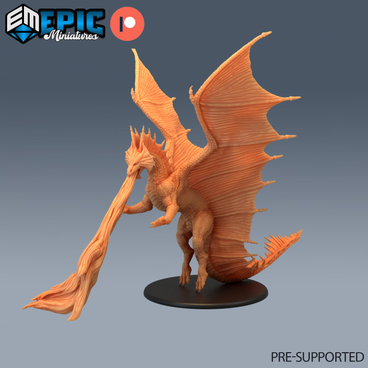 3D Printable Adult Dragon Set / Legendary Drake / Winged Mountain ...