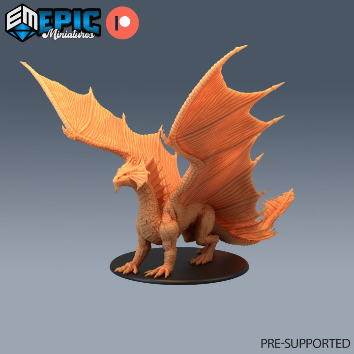 3D Printable Ancient Dragon Set / Legendary Drake / Winged Mountain ...