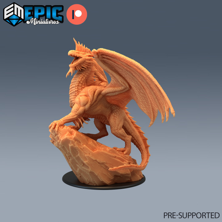 3D Printable Ancient Dragon Set / Legendary Drake / Winged Mountain ...