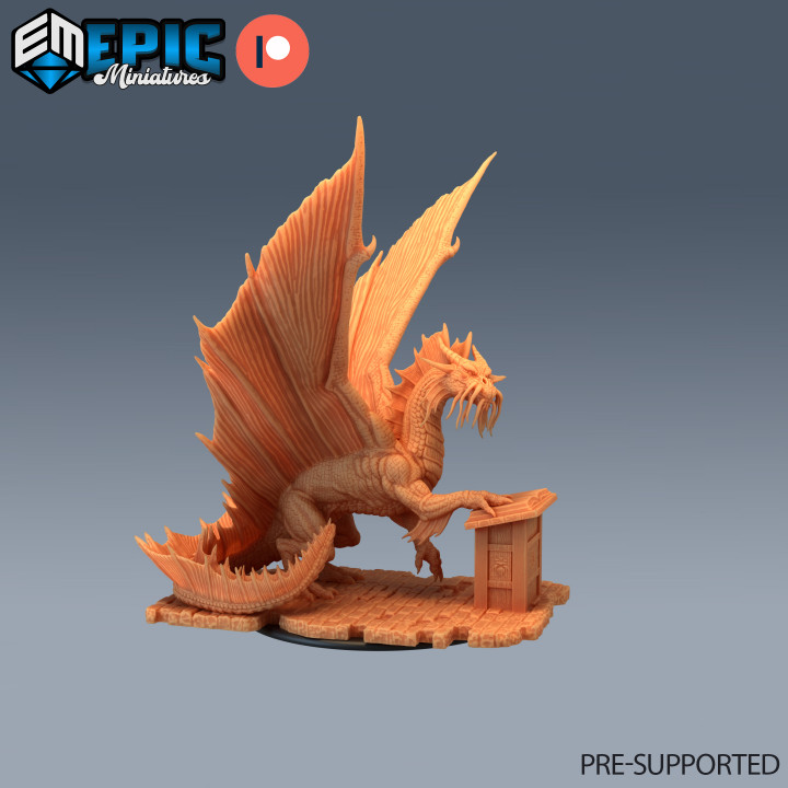 3D Printable Ancient Dragon Set / Legendary Drake / Winged Mountain ...