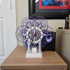 3D Printable Large Crazy Gear Desk Clock by Steve Peterson