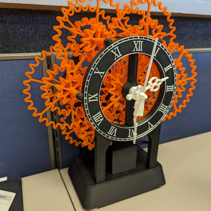 3D Print of Large Crazy Gear Desk Clock by tytrllc