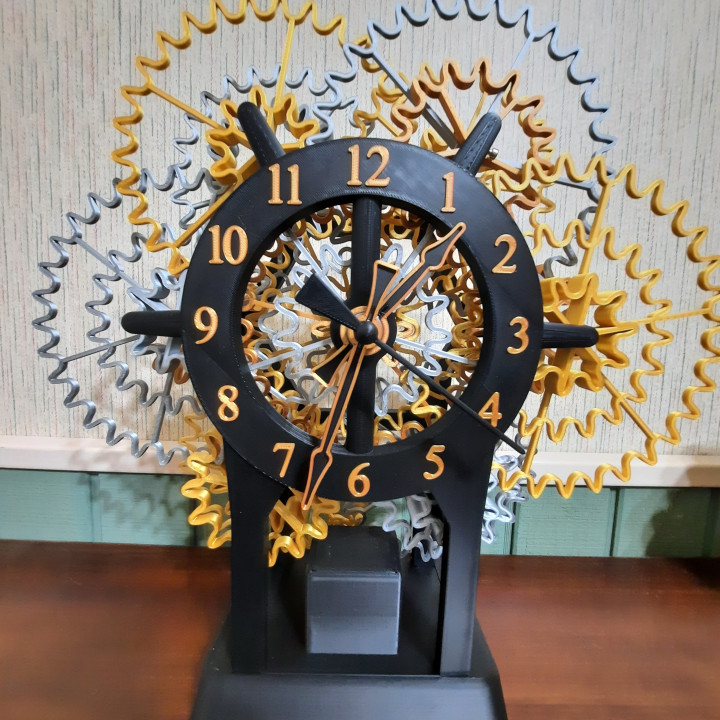 3D Print of Large Crazy Gear Desk Clock by alanklinge