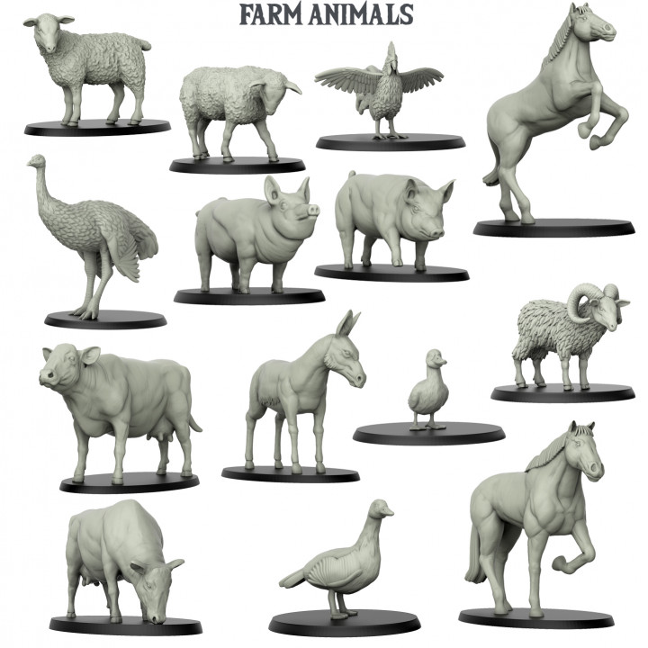 3D Printable FARM ANIMALS by Ismael Panadero Garcia