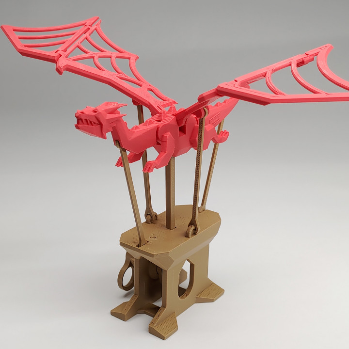 3D Printable FLYING DRAGON (AUTOMATA) by Amao Chan