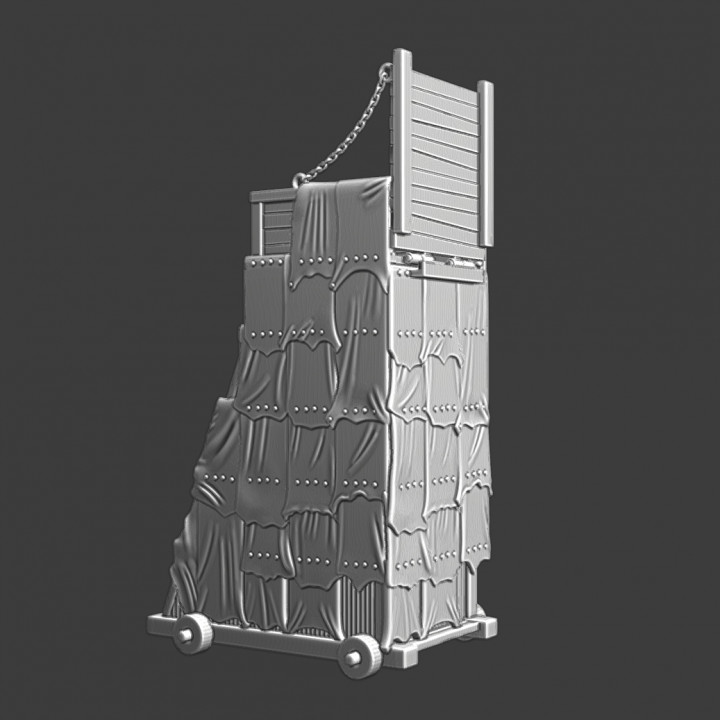3D Printable Small medieval siege tower by Northern Crusades Miniatures