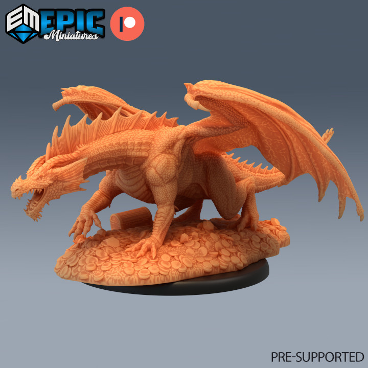 3D Printable Legendary Young Dragon Set / Epic Drake / Winged Mountain ...