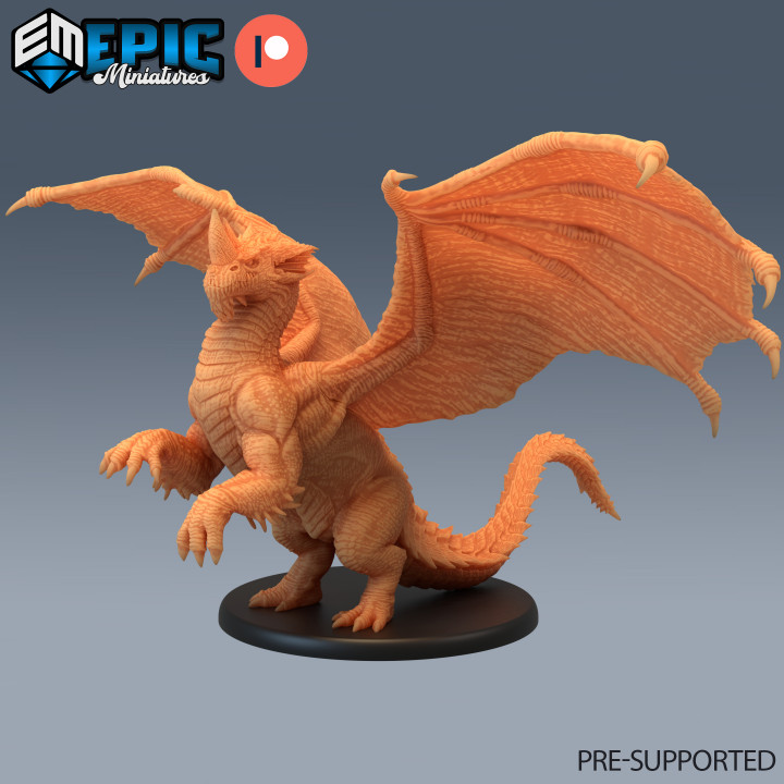 3D Printable Legendary Young Dragon Set / Epic Drake / Winged Mountain ...