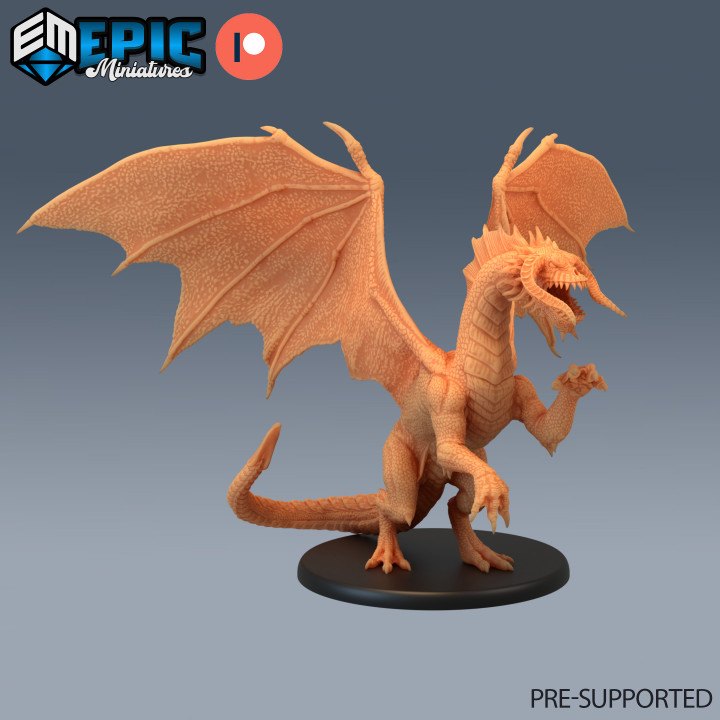 3D Printable Legendary Young Dragon Set / Epic Drake / Winged Mountain ...