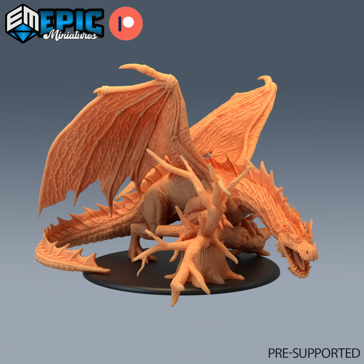 3D Printable Legendary Ancient Dragon Set / Epic Drake / Winged Mountain Encounter / Magical ...